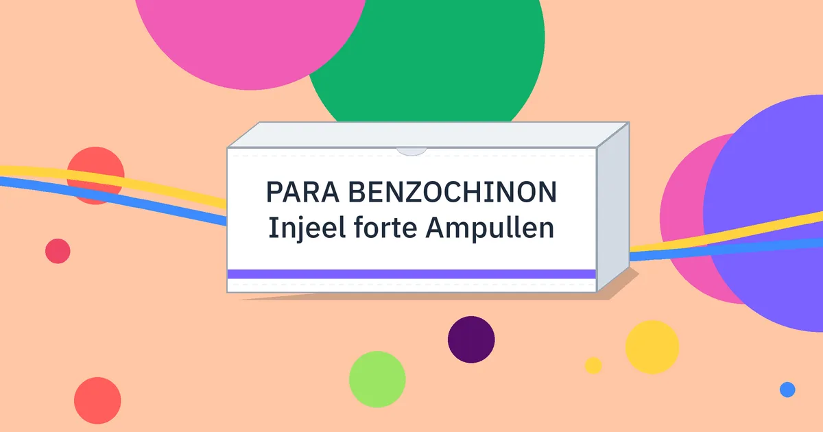 Symbolbild: Packung mit der Aufschrift PARA BENZOCHINON Injeel forte Ampullen (PZN 01497304) – Verfügbarkeit und Bezug in Apotheken in Frankfurt am Main
