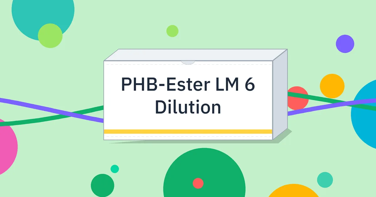 Symbolbild: Packung mit der Aufschrift PHB-Ester LM 6 Dilution (PZN 12978030) – Verfügbarkeit und Bezug in Apotheken in Frankfurt am Main