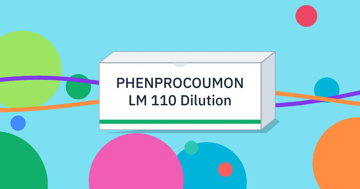 Symbolbild: Packung mit der Aufschrift PHENPROCOUMON LM 110 Dilution (PZN 13638187) – Verfügbarkeit und Bezug in Apotheken in Frankfurt am Main