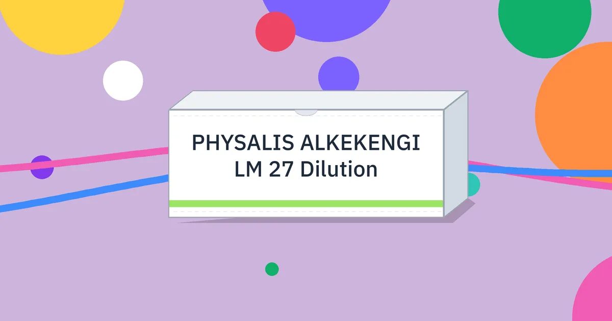 Symbolbild: Packung mit der Aufschrift PHYSALIS ALKEKENGI LM 27 Dilution (PZN 13639904) – Verfügbarkeit und Bezug in Apotheken in Frankfurt am Main