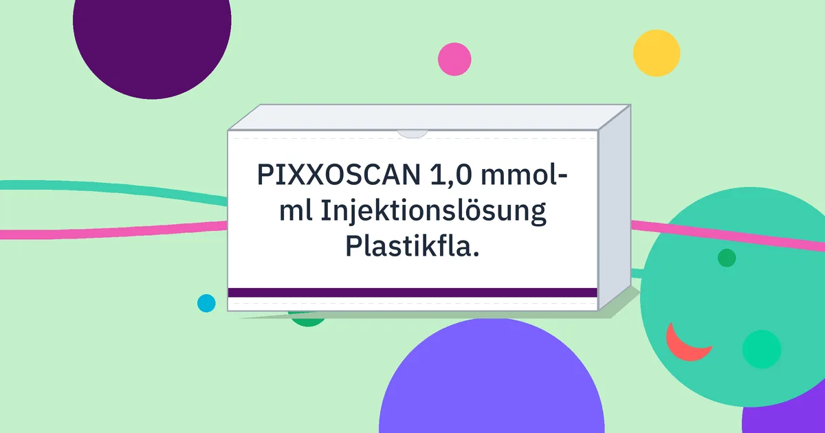 Symbolbild: Packung mit der Aufschrift PIXXOSCAN 1,0 mmol-ml Injektionslösung Plastikfla. (PZN 18456410) – Verfügbarkeit und Bezug in Apotheken in Frankfurt am Main