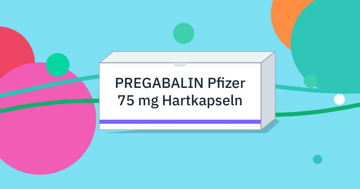 Symbolbild: Packung mit der Aufschrift PREGABALIN Pfizer 75 mg Hartkapseln (PZN 10327788) – Verfügbarkeit und Bezug in Apotheken in Frankfurt am Main