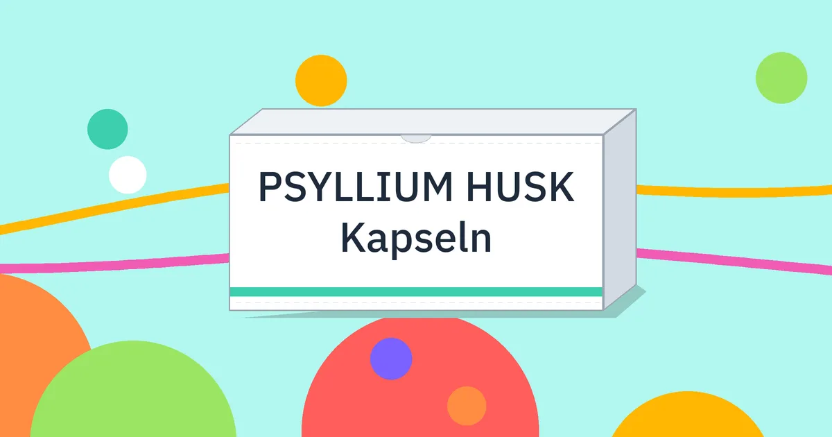 Symbolbild: Packung mit der Aufschrift PSYLLIUM HUSK Kapseln (PZN 20279725) – Verfügbarkeit und Bezug in Apotheken in Frankfurt am Main