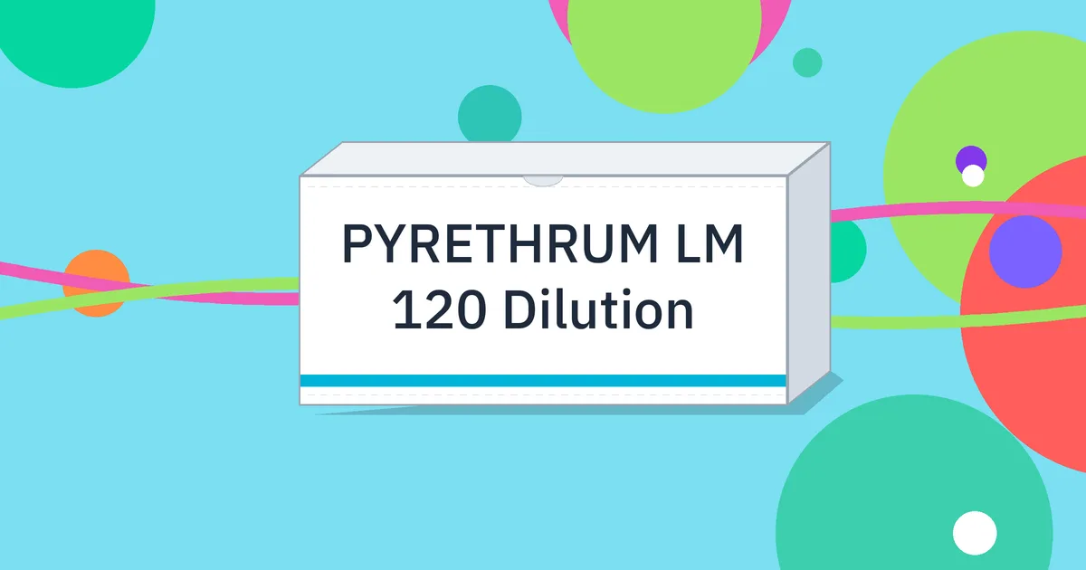 Symbolbild: Packung mit der Aufschrift PYRETHRUM LM 120 Dilution (PZN 13672103) – Verfügbarkeit und Bezug in Apotheken in Frankfurt am Main