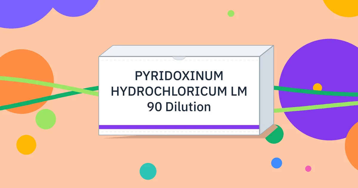 Symbolbild: Packung mit der Aufschrift PYRIDOXINUM HYDROCHLORICUM LM 90 Dilution (PZN 13672534) – Verfügbarkeit und Bezug in Apotheken in Frankfurt am Main