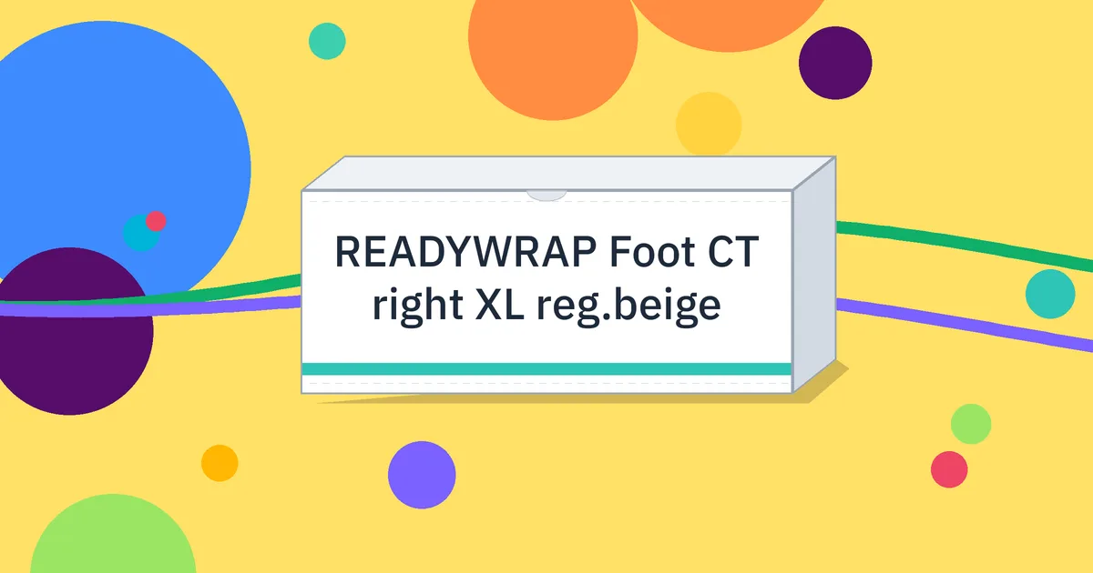 Symbolbild: Packung mit der Aufschrift READYWRAP Foot CT right XL reg.beige (PZN 18009131) – Verfügbarkeit und Bezug in Apotheken in Frankfurt am Main