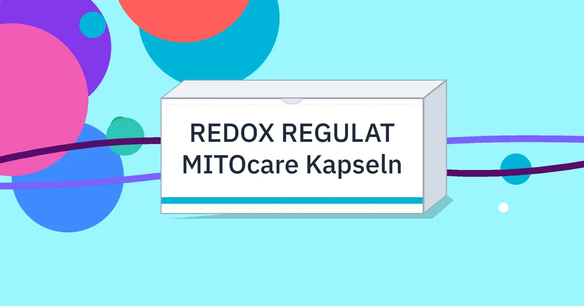 Symbolbild: Packung mit der Aufschrift REDOX REGULAT MITOcare Kapseln (PZN 10343830) – Verfügbarkeit und Bezug in Apotheken in Frankfurt am Main