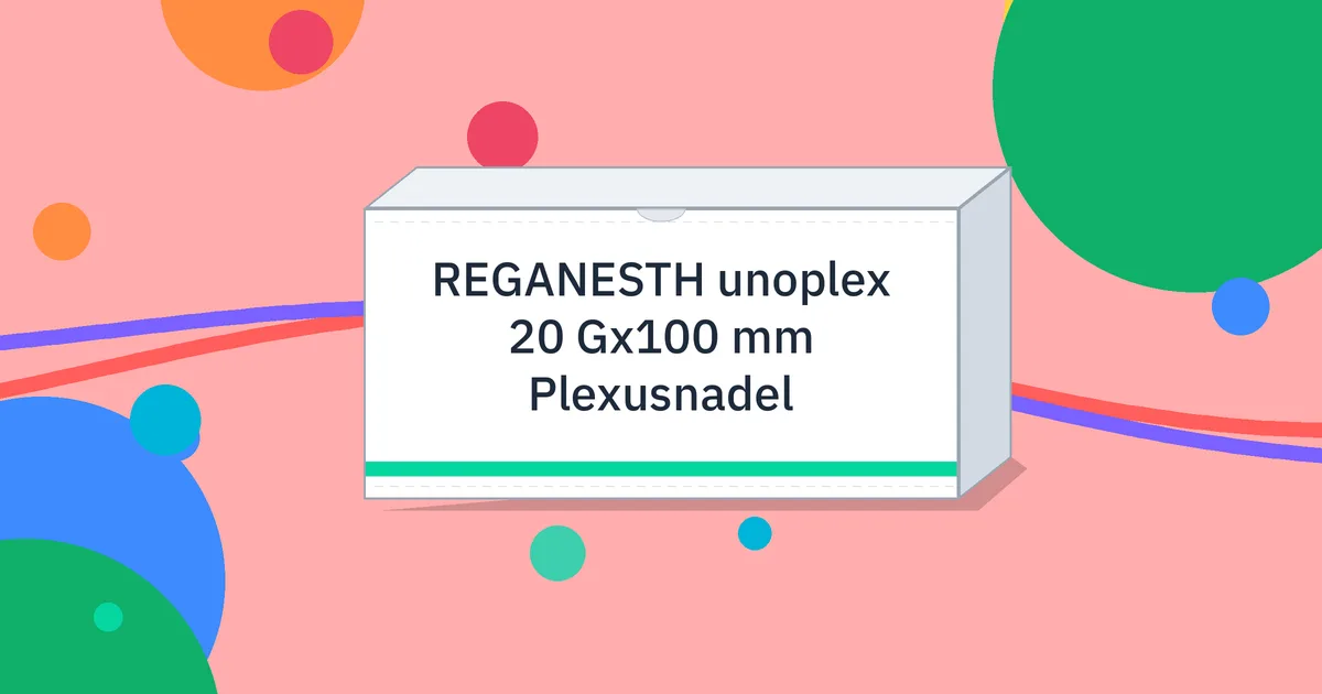 Symbolbild: Packung mit der Aufschrift REGANESTH unoplex 20 Gx100 mm Plexusnadel (PZN 17855728) – Verfügbarkeit und Bezug in Apotheken in Frankfurt am Main