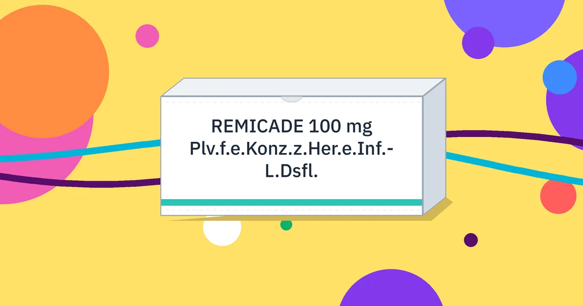 Symbolbild: Packung mit der Aufschrift REMICADE 100 mg Plv.f.e.Konz.z.Her.e.Inf.-L.Dsfl. (PZN 03332091) – Verfügbarkeit und Bezug in Apotheken in Frankfurt am Main