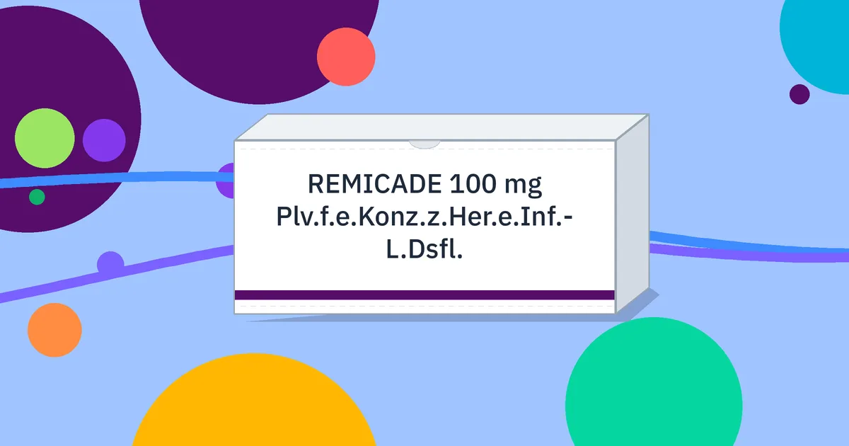 Symbolbild: Packung mit der Aufschrift REMICADE 100 mg Plv.f.e.Konz.z.Her.e.Inf.-L.Dsfl. (PZN 16743737) – Verfügbarkeit und Bezug in Apotheken in Frankfurt am Main