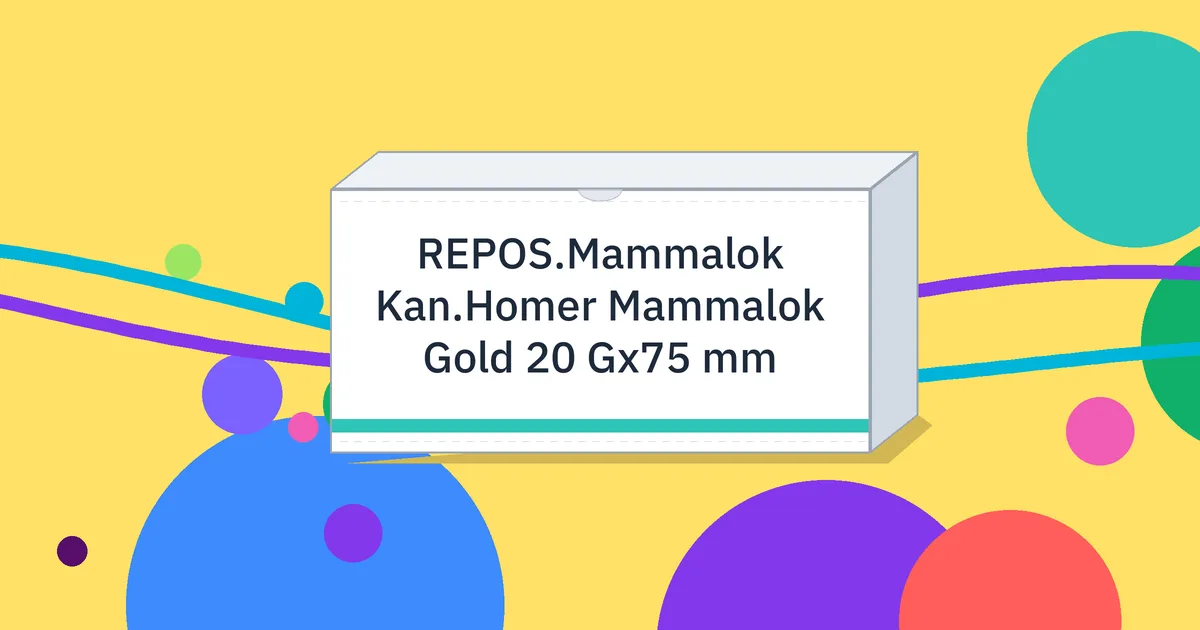 Symbolbild: Packung mit der Aufschrift REPOS.Mammalok Kan.Homer Mammalok Gold 20 Gx75 mm (PZN 07097126) – Verfügbarkeit und Bezug in Apotheken in Frankfurt am Main