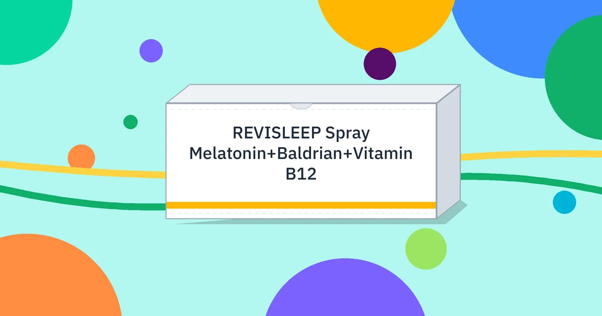 Symbolbild: Packung mit der Aufschrift REVISLEEP Spray Melatonin+Baldrian+Vitamin B12 (PZN 18156636) – Verfügbarkeit und Bezug in Apotheken in Frankfurt am Main