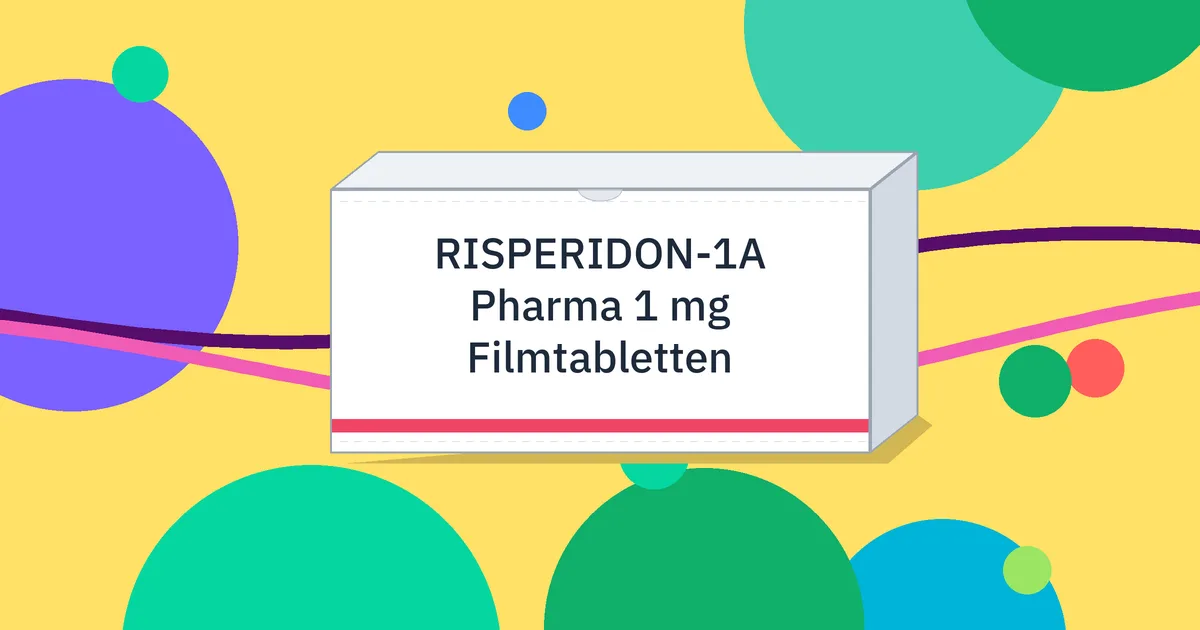 Symbolbild: Packung mit der Aufschrift RISPERIDON-1A Pharma 1 mg Filmtabletten (PZN 05956950) – Verfügbarkeit und Bezug in Apotheken in Frankfurt am Main