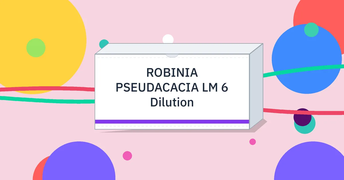 Symbolbild: Packung mit der Aufschrift ROBINIA PSEUDACACIA LM 6 Dilution (PZN 13054813) – Verfügbarkeit und Bezug in Apotheken in Frankfurt am Main
