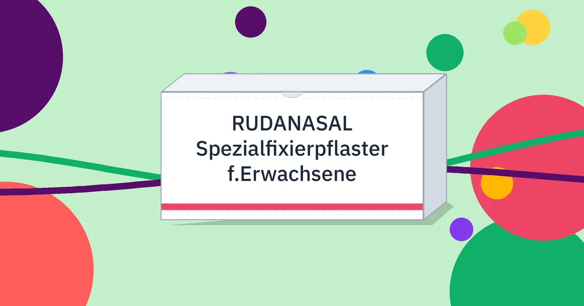 Symbolbild: Packung mit der Aufschrift RUDANASAL Spezialfixierpflaster f.Erwachsene (PZN 15892760) – Verfügbarkeit und Bezug in Apotheken in Frankfurt am Main