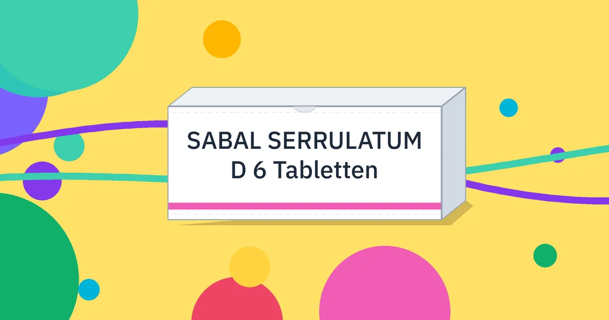Symbolbild: Packung mit der Aufschrift SABAL SERRULATUM D 6 Tabletten (PZN 02635642) – Verfügbarkeit und Bezug in Apotheken in Frankfurt am Main