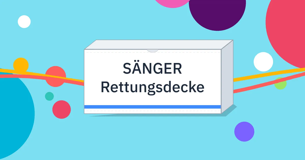 Symbolbild: Packung mit der Aufschrift SÄNGER Rettungsdecke (PZN 05106364) – Verfügbarkeit und Bezug in Apotheken in Frankfurt am Main