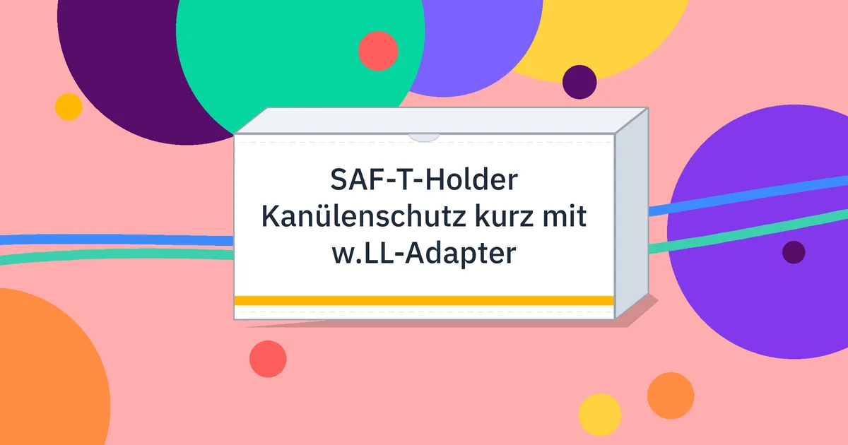 Symbolbild: Packung mit der Aufschrift SAF-T-Holder Kanülenschutz kurz mit w.LL-Adapter (PZN 07734886) – Verfügbarkeit und Bezug in Apotheken in Frankfurt am Main