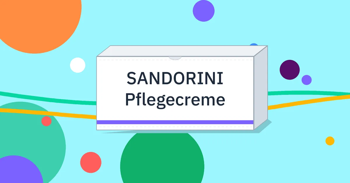 Symbolbild: Packung mit der Aufschrift SANDORINI Pflegecreme (PZN 06947864) – Verfügbarkeit und Bezug in Apotheken in Frankfurt am Main
