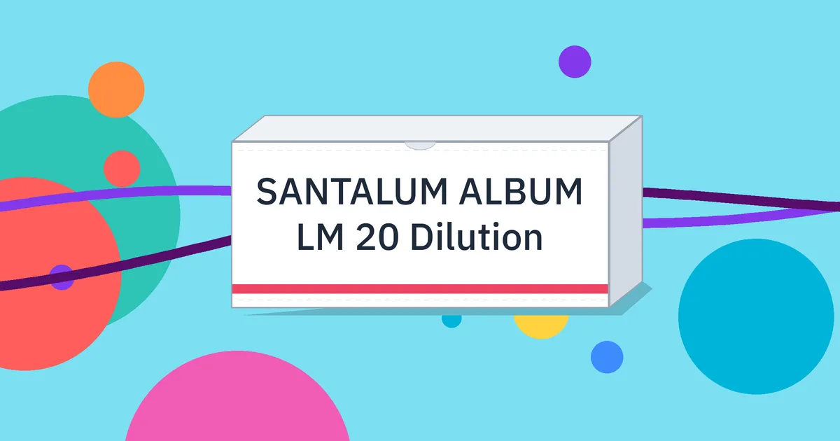 Symbolbild: Packung mit der Aufschrift SANTALUM ALBUM LM 20 Dilution (PZN 13684595) – Verfügbarkeit und Bezug in Apotheken in Frankfurt am Main