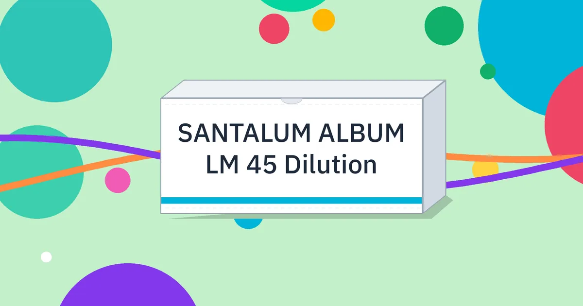 Symbolbild: Packung mit der Aufschrift SANTALUM ALBUM LM 45 Dilution (PZN 13684922) – Verfügbarkeit und Bezug in Apotheken in Frankfurt am Main