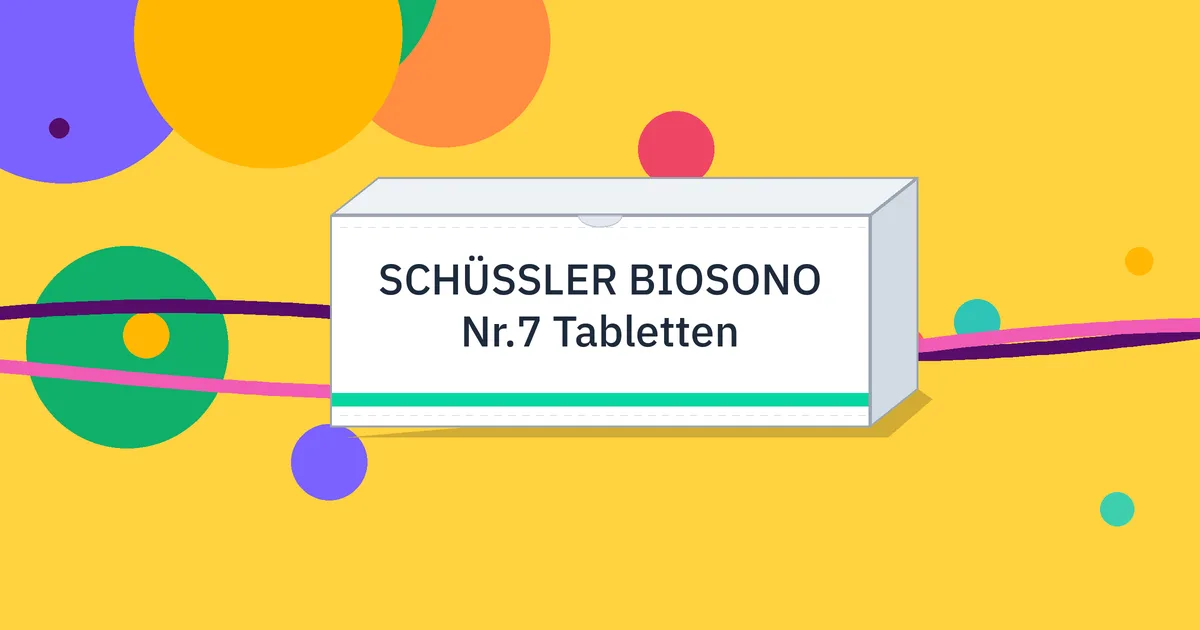 Symbolbild: Packung mit der Aufschrift SCHÜSSLER BIOSONO Nr.7 Tabletten (PZN 09005631) – Verfügbarkeit und Bezug in Apotheken in Frankfurt am Main