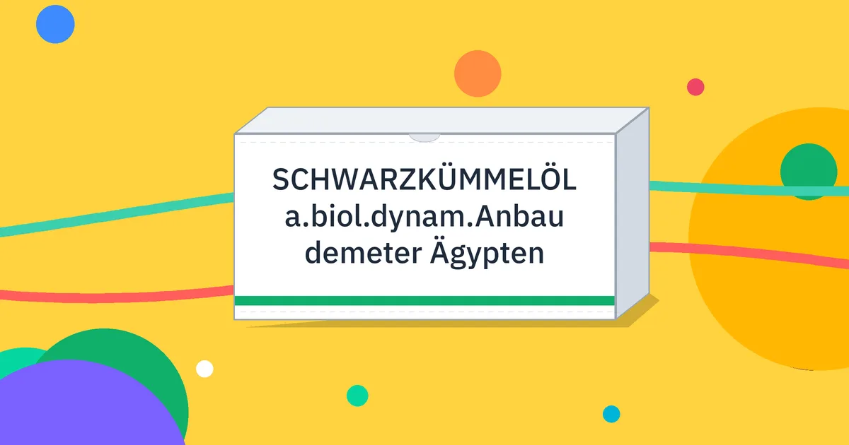 Symbolbild: Packung mit der Aufschrift SCHWARZKÜMMELÖL a.biol.dynam.Anbau demeter Ägypten (PZN 03082145) – Verfügbarkeit und Bezug in Apotheken in Frankfurt am Main