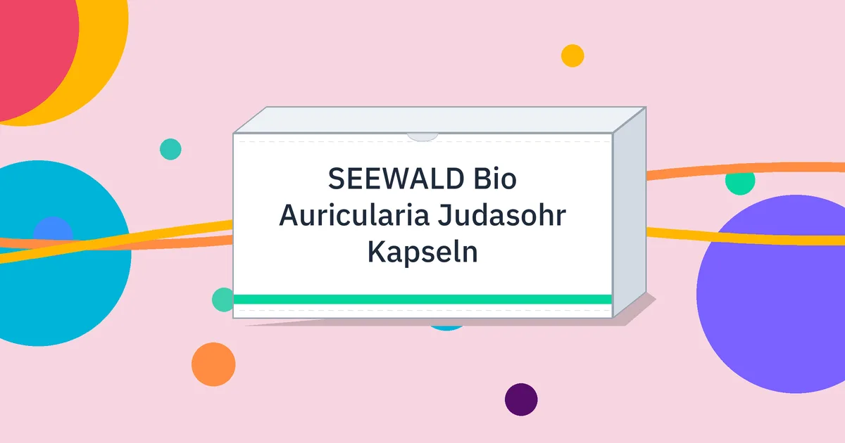 Symbolbild: Packung mit der Aufschrift SEEWALD Bio Auricularia Judasohr Kapseln (PZN 20164198) – Verfügbarkeit und Bezug in Apotheken in Frankfurt am Main