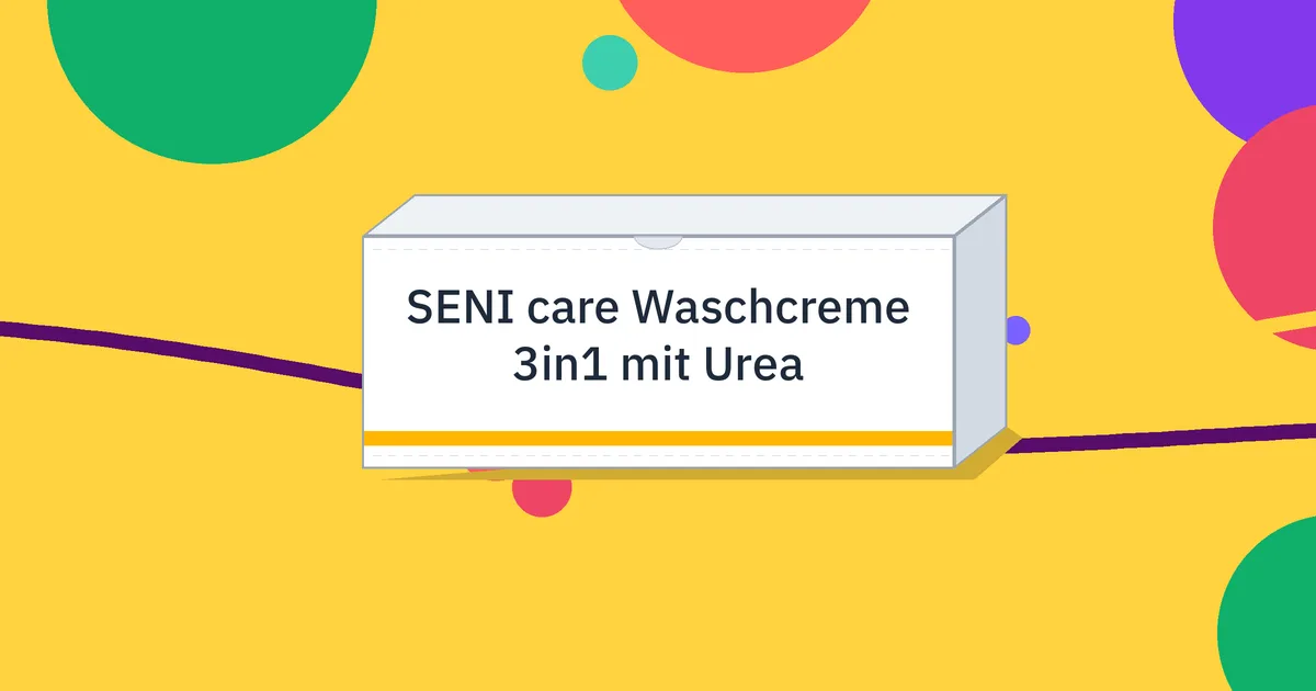 Symbolbild: Packung mit der Aufschrift SENI care Waschcreme 3in1 mit Urea (PZN 11094429) – Verfügbarkeit und Bezug in Apotheken in Frankfurt am Main