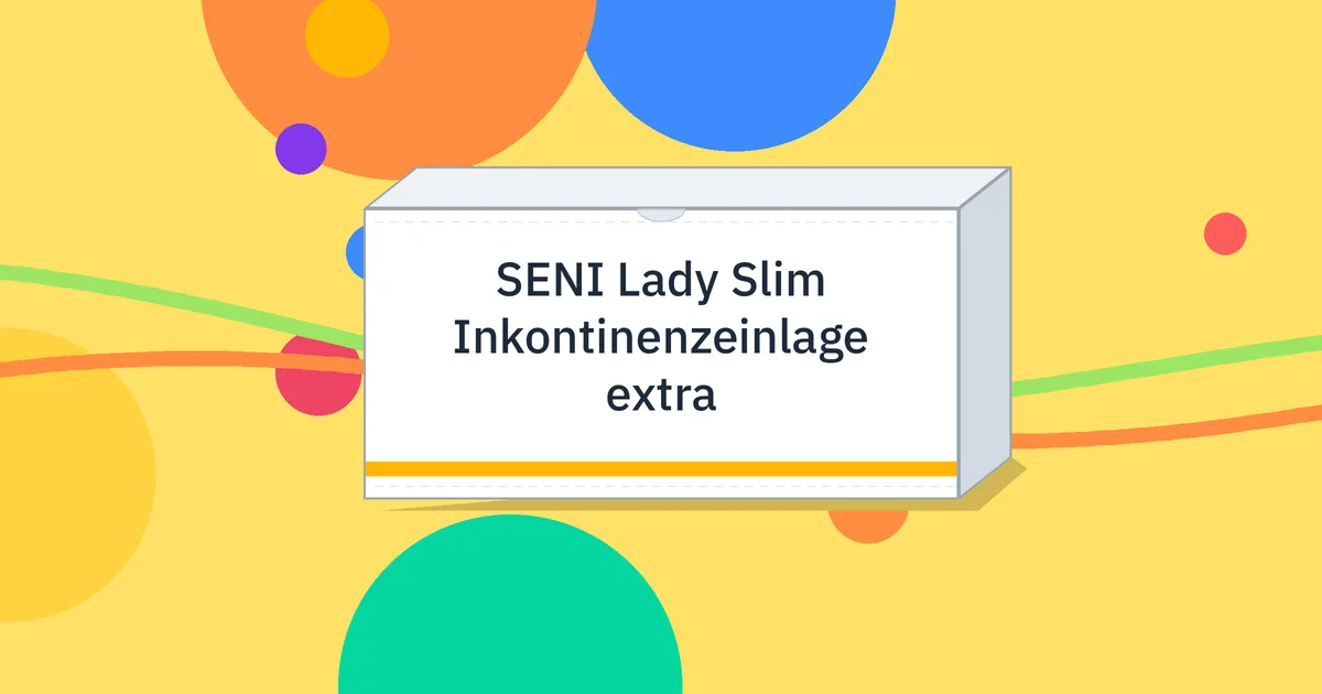 Symbolbild: Packung mit der Aufschrift SENI Lady Slim Inkontinenzeinlage extra (PZN 20286725) – Verfügbarkeit und Bezug in Apotheken in Frankfurt am Main