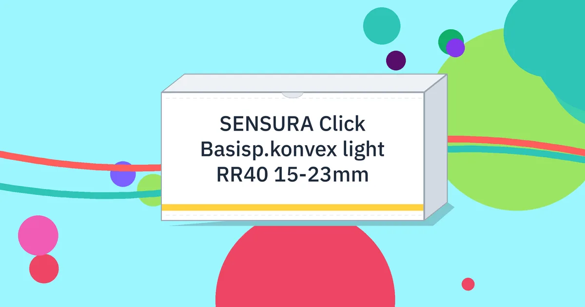 Symbolbild: Packung mit der Aufschrift SENSURA Click Basisp.konvex light RR40 15-23mm (PZN 05917559) – Verfügbarkeit und Bezug in Apotheken in Frankfurt am Main