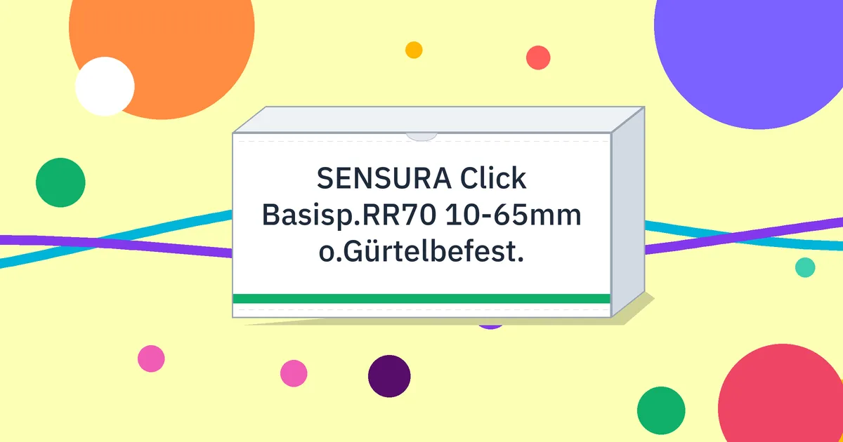 Symbolbild: Packung mit der Aufschrift SENSURA Click Basisp.RR70 10-65mm o.Gürtelbefest. (PZN 07210255) – Verfügbarkeit und Bezug in Apotheken in Frankfurt am Main