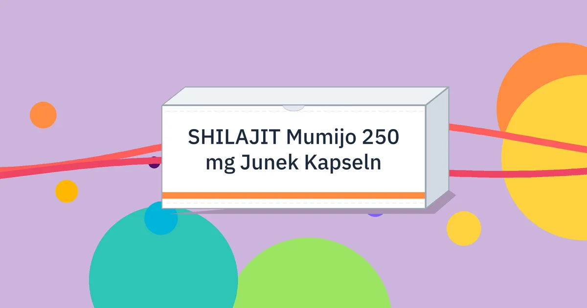 Symbolbild: Packung mit der Aufschrift SHILAJIT Mumijo 250 mg Junek Kapseln (PZN 20809011) – Verfügbarkeit und Bezug in Apotheken in Frankfurt am Main