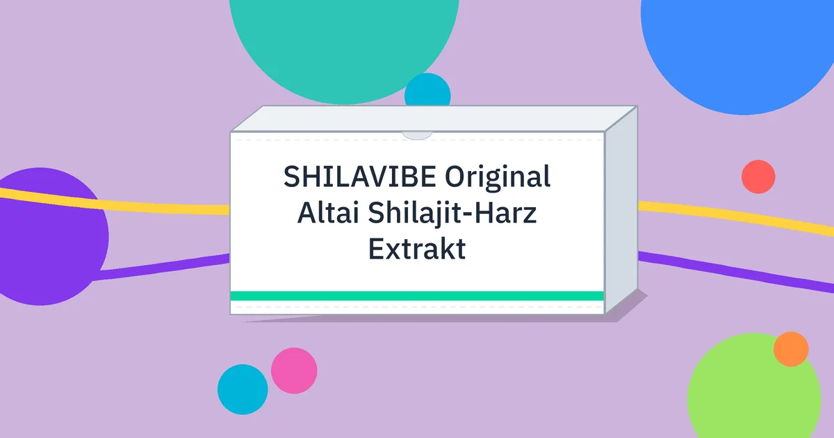 Symbolbild: Packung mit der Aufschrift SHILAVIBE Original Altai Shilajit-Harz Extrakt (PZN 20411047) – Verfügbarkeit und Bezug in Apotheken in Frankfurt am Main