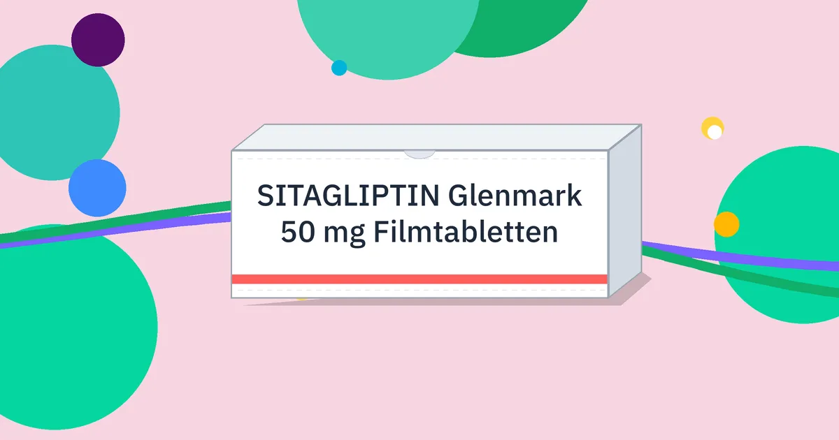 Symbolbild: Packung mit der Aufschrift SITAGLIPTIN Glenmark 50 mg Filmtabletten (PZN 17974120) – Verfügbarkeit und Bezug in Apotheken in Frankfurt am Main