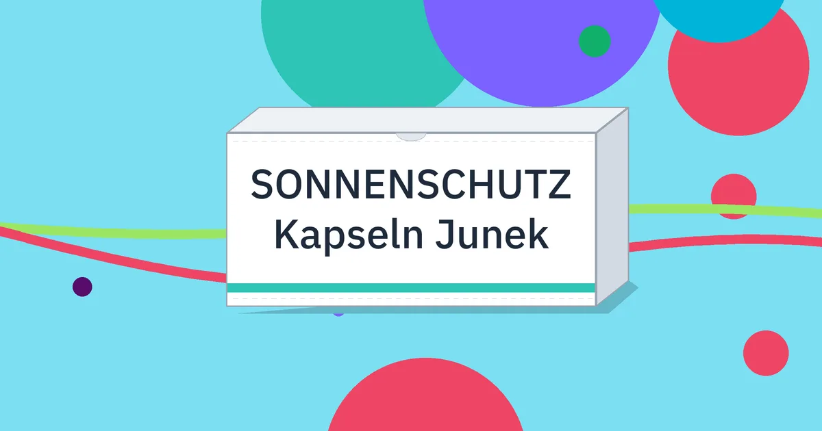Symbolbild: Packung mit der Aufschrift SONNENSCHUTZ Kapseln Junek (PZN 05568248) – Verfügbarkeit und Bezug in Apotheken in Frankfurt am Main