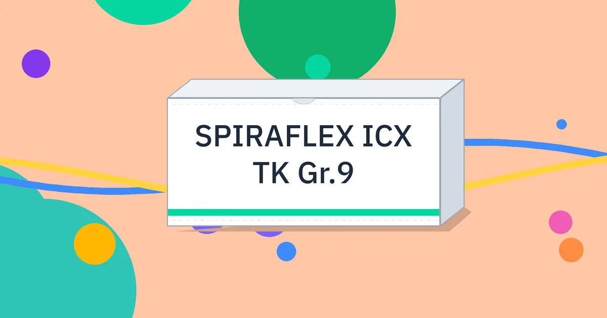 Symbolbild: Packung mit der Aufschrift SPIRAFLEX ICX TK Gr.9 (PZN 18222238) – Verfügbarkeit und Bezug in Apotheken in Frankfurt am Main