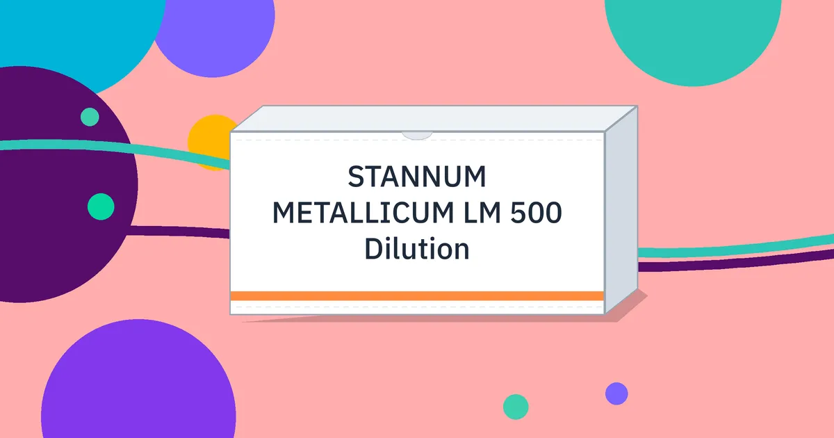 Symbolbild: Packung mit der Aufschrift STANNUM METALLICUM LM 500 Dilution (PZN 13694501) – Verfügbarkeit und Bezug in Apotheken in Frankfurt am Main