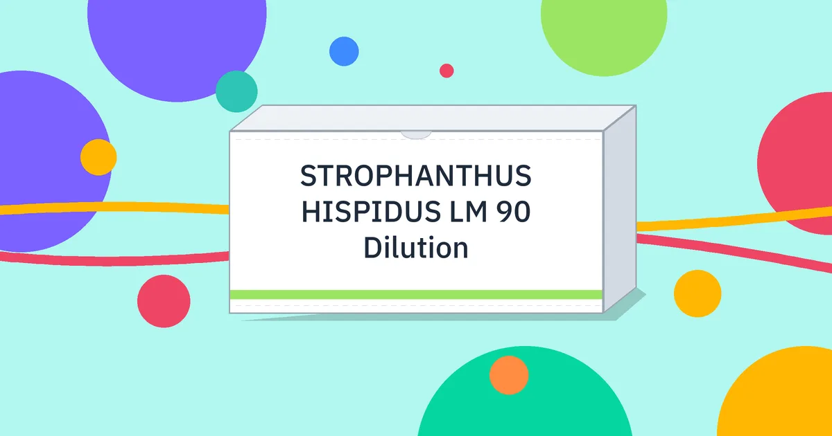 Symbolbild: Packung mit der Aufschrift STROPHANTHUS HISPIDUS LM 90 Dilution (PZN 13205620) – Verfügbarkeit und Bezug in Apotheken in Frankfurt am Main