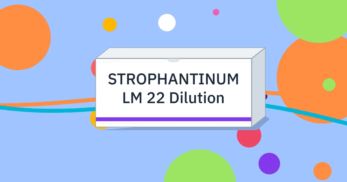 Symbolbild: Packung mit der Aufschrift STROPHANTINUM LM 22 Dilution (PZN 13684773) – Verfügbarkeit und Bezug in Apotheken in Frankfurt am Main