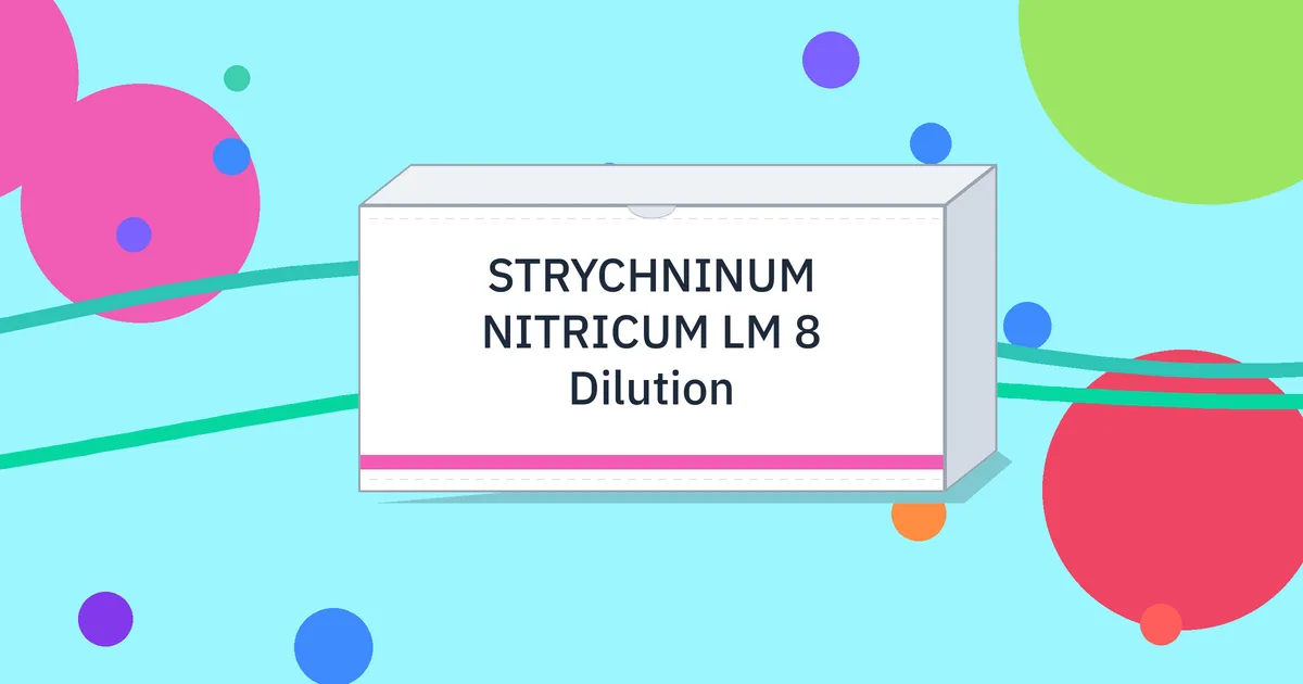 Symbolbild: Packung mit der Aufschrift STRYCHNINUM NITRICUM LM 8 Dilution (PZN 13206660) – Verfügbarkeit und Bezug in Apotheken in Frankfurt am Main