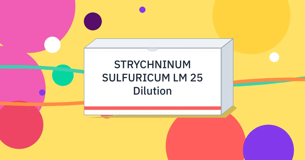 Symbolbild: Packung mit der Aufschrift STRYCHNINUM SULFURICUM LM 25 Dilution (PZN 13208280) – Verfügbarkeit und Bezug in Apotheken in Frankfurt am Main