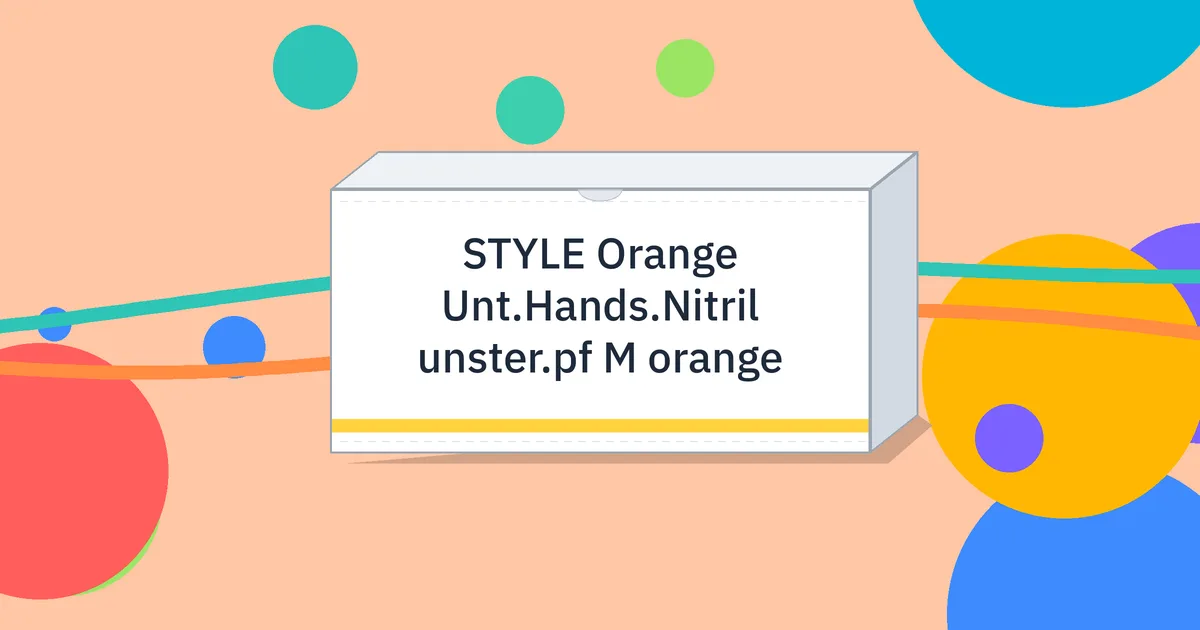 Symbolbild: Packung mit der Aufschrift STYLE Orange Unt.Hands.Nitril unster.pf M orange (PZN 14820089) – Verfügbarkeit und Bezug in Apotheken in Frankfurt am Main