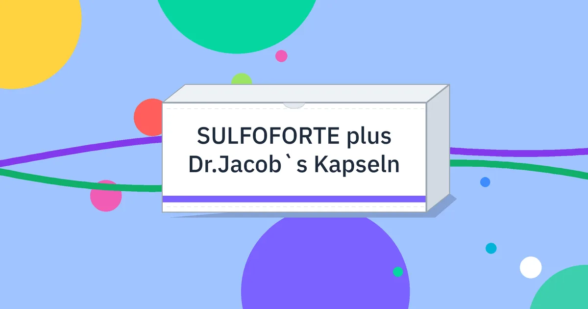 Symbolbild: Packung mit der Aufschrift SULFOFORTE plus Dr.Jacob`s Kapseln (PZN 14137777) – Verfügbarkeit und Bezug in Apotheken in Frankfurt am Main