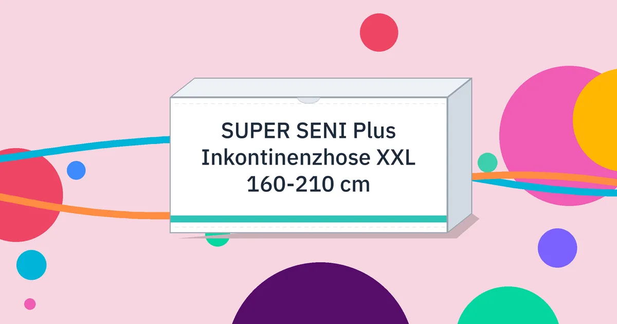 Symbolbild: Packung mit der Aufschrift SUPER SENI Plus Inkontinenzhose XXL 160-210 cm (PZN 15254350) – Verfügbarkeit und Bezug in Apotheken in Frankfurt am Main