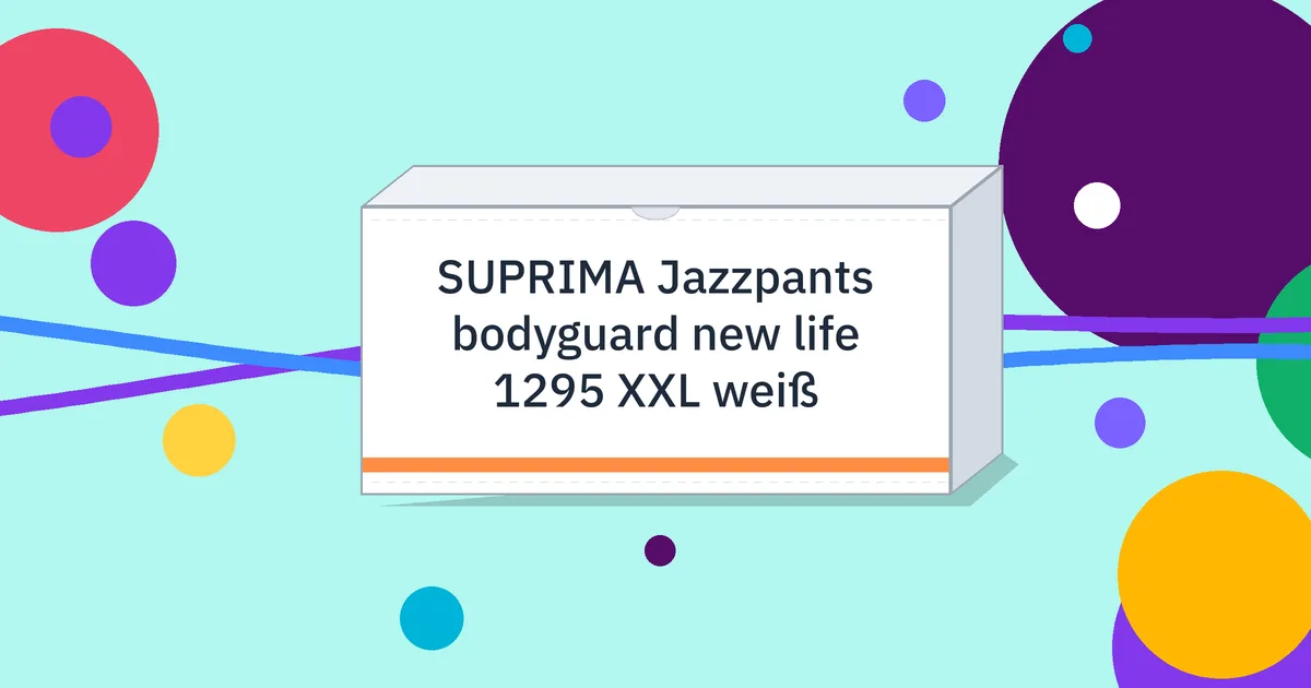 Symbolbild: Packung mit der Aufschrift SUPRIMA Jazzpants bodyguard new life 1295 XXL weiß (PZN 18401225) – Verfügbarkeit und Bezug in Apotheken in Frankfurt am Main