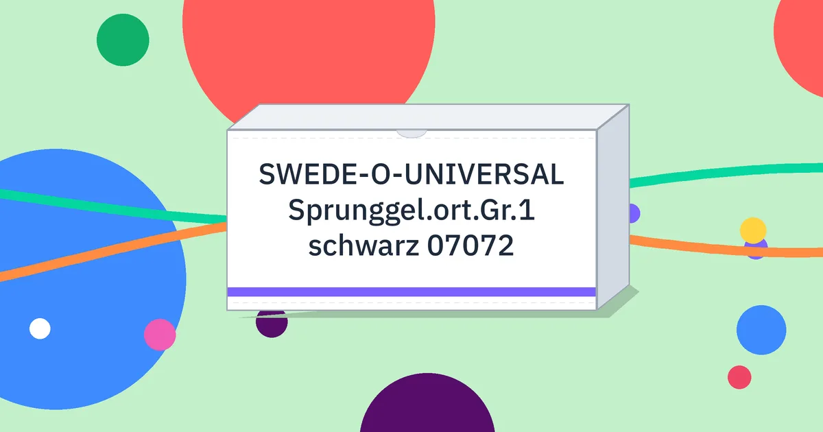 Symbolbild: Packung mit der Aufschrift SWEDE-O-UNIVERSAL Sprunggel.ort.Gr.1 schwarz 07072 (PZN 15621794) – Verfügbarkeit und Bezug in Apotheken in Frankfurt am Main