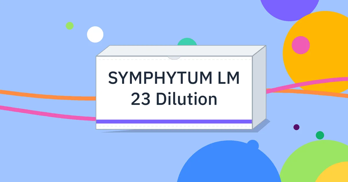 Symbolbild: Packung mit der Aufschrift SYMPHYTUM LM 23 Dilution (PZN 13211827) – Verfügbarkeit und Bezug in Apotheken in Frankfurt am Main