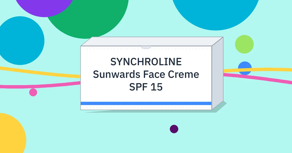 Symbolbild: Packung mit der Aufschrift SYNCHROLINE Sunwards Face Creme SPF 15 (PZN 15784912) – Verfügbarkeit und Bezug in Apotheken in Frankfurt am Main