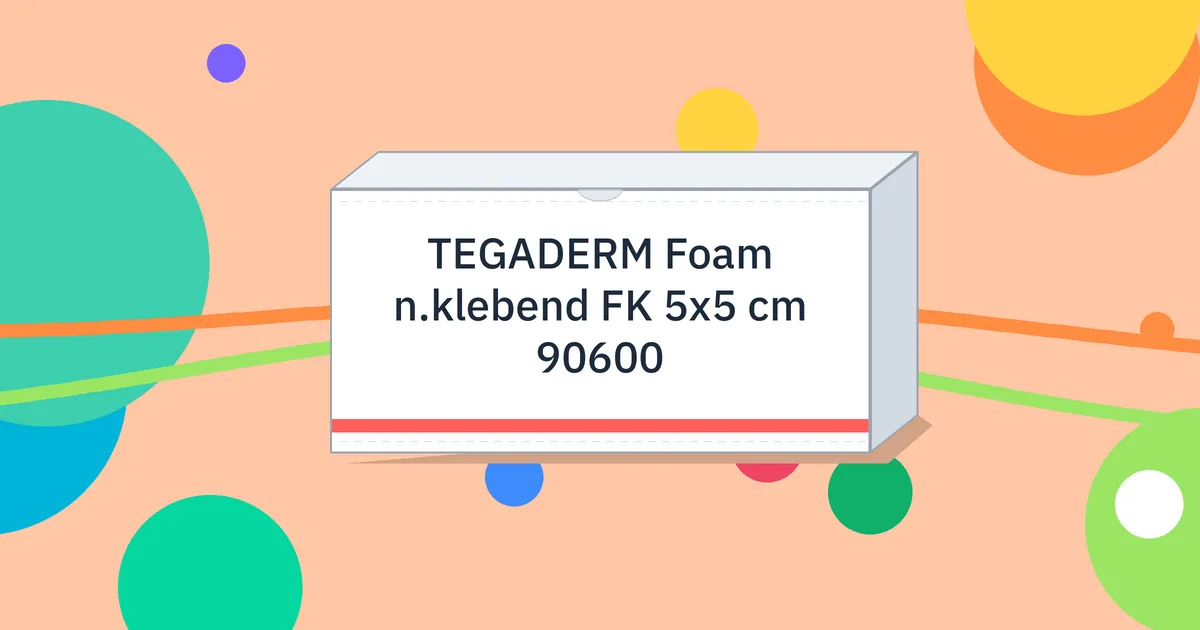 Symbolbild: Packung mit der Aufschrift TEGADERM Foam n.klebend FK 5x5 cm 90600 (PZN 16516705) – Verfügbarkeit und Bezug in Apotheken in Frankfurt am Main